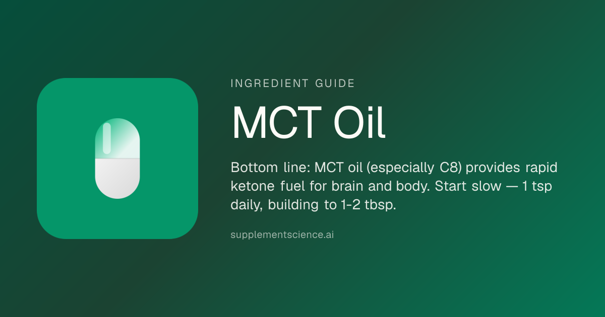 MCT Oil: Benefits, Dosage & C8 vs C10 (2026)